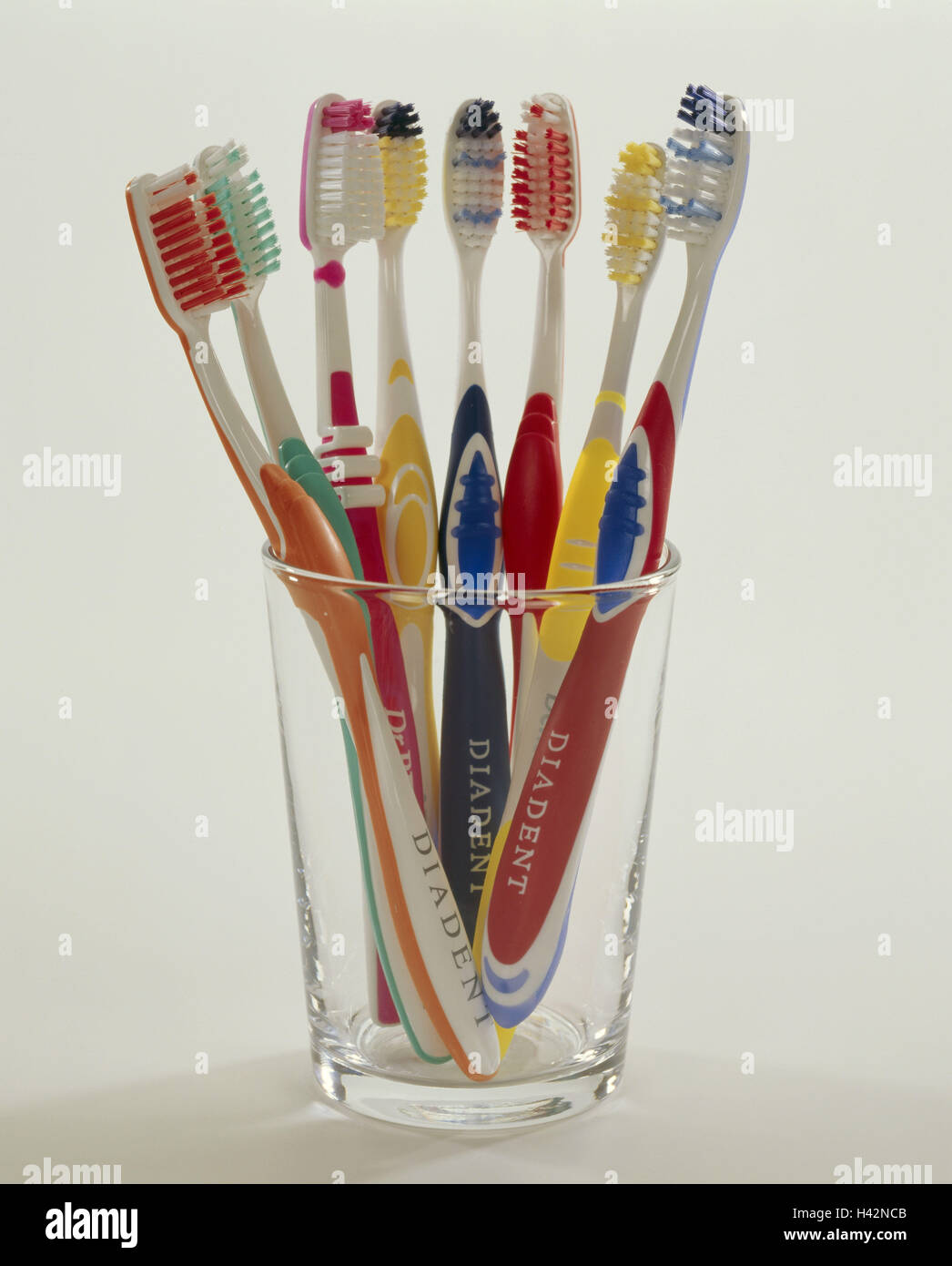 Glass, toothbrushes, different colour, toothbrush tumbler, glass, water ...