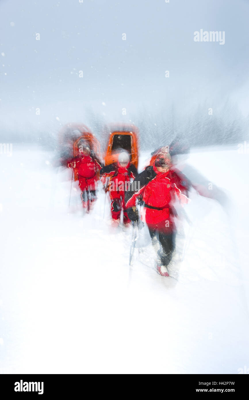 Austria, Vorarlberg, Hohenems, winter, mountain rescue service ...