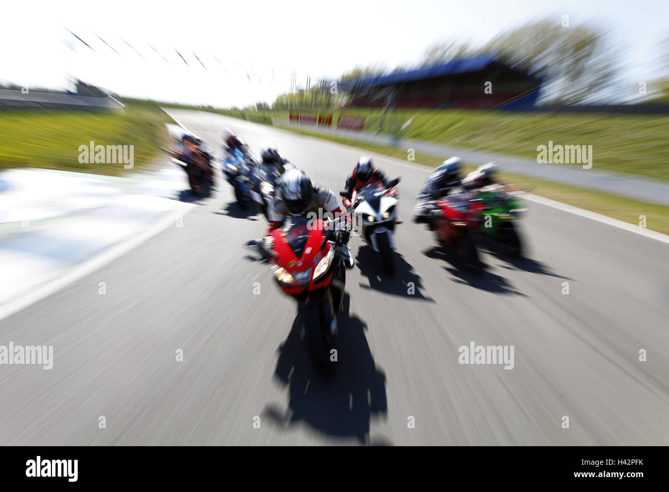 Motorcycle test, race track, no property release Stock Photo - Alamy