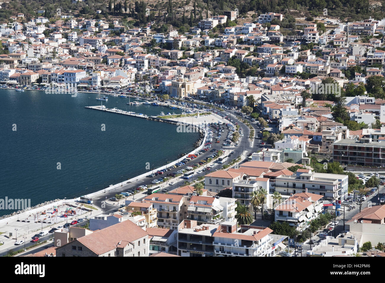 Samos town, Vathi, island Samos, Mediterranean island, Greece, Europe ...