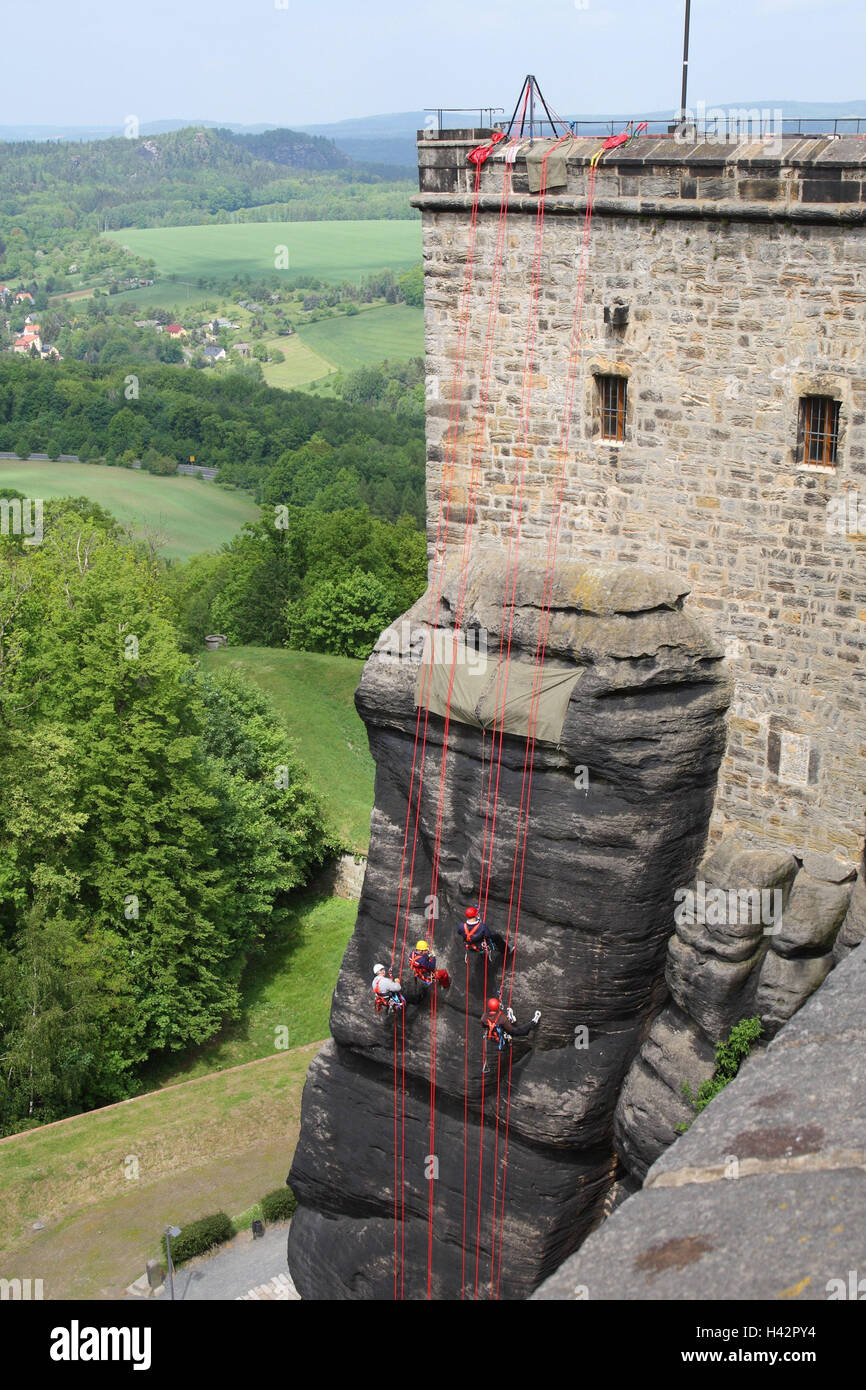 Germany, Saxon Switzerland, fortress King's stone, Rock, Castle ...