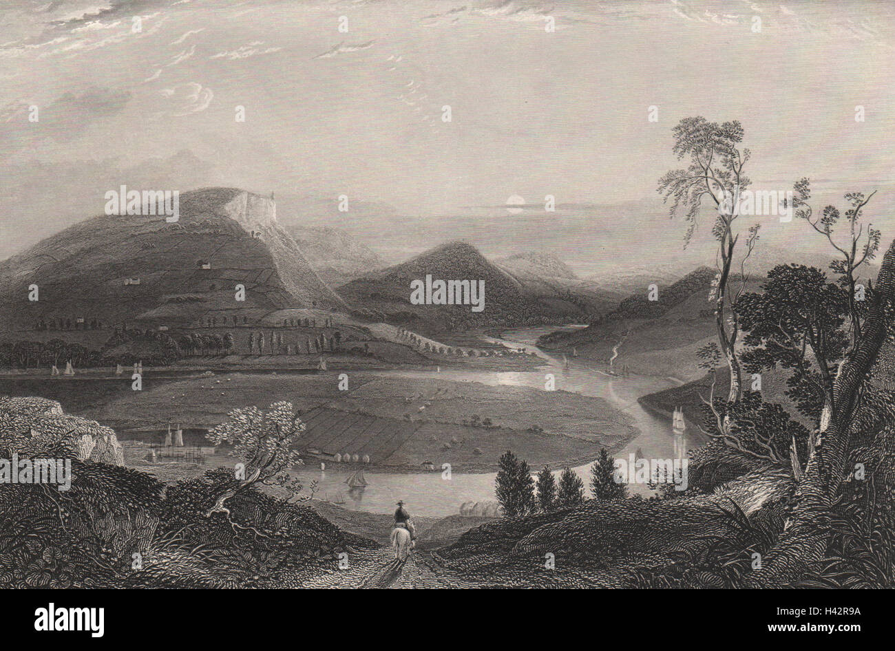 River Tay & Kinnoul Hill from east of Craigie. Perth, Scotland ...