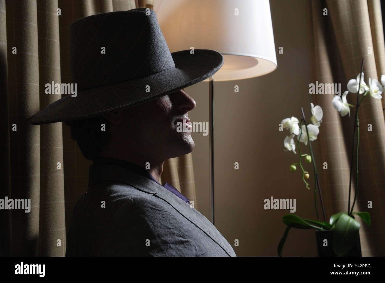 Man, young, care, tread, side view, portrait, people, darkly, gloomily ...