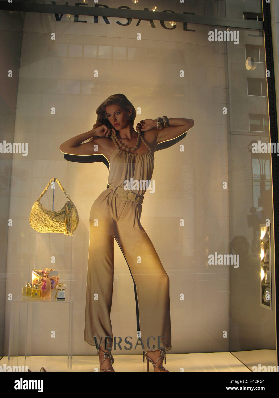 The USA, New York city, Fifth avenue, business, Versace, shop-window, detail, North America ...