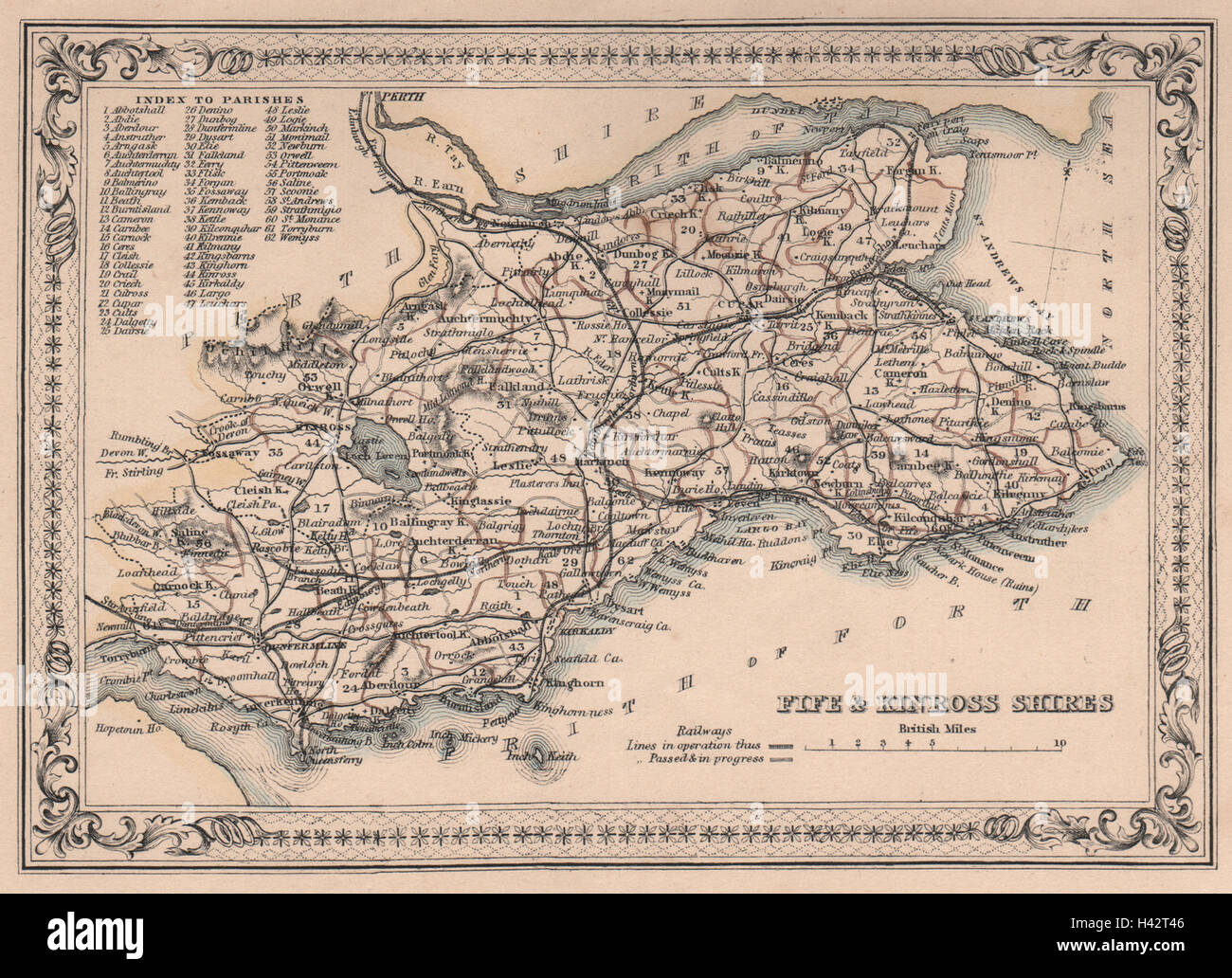 Fife scotland antique map hi-res stock photography and images - Alamy