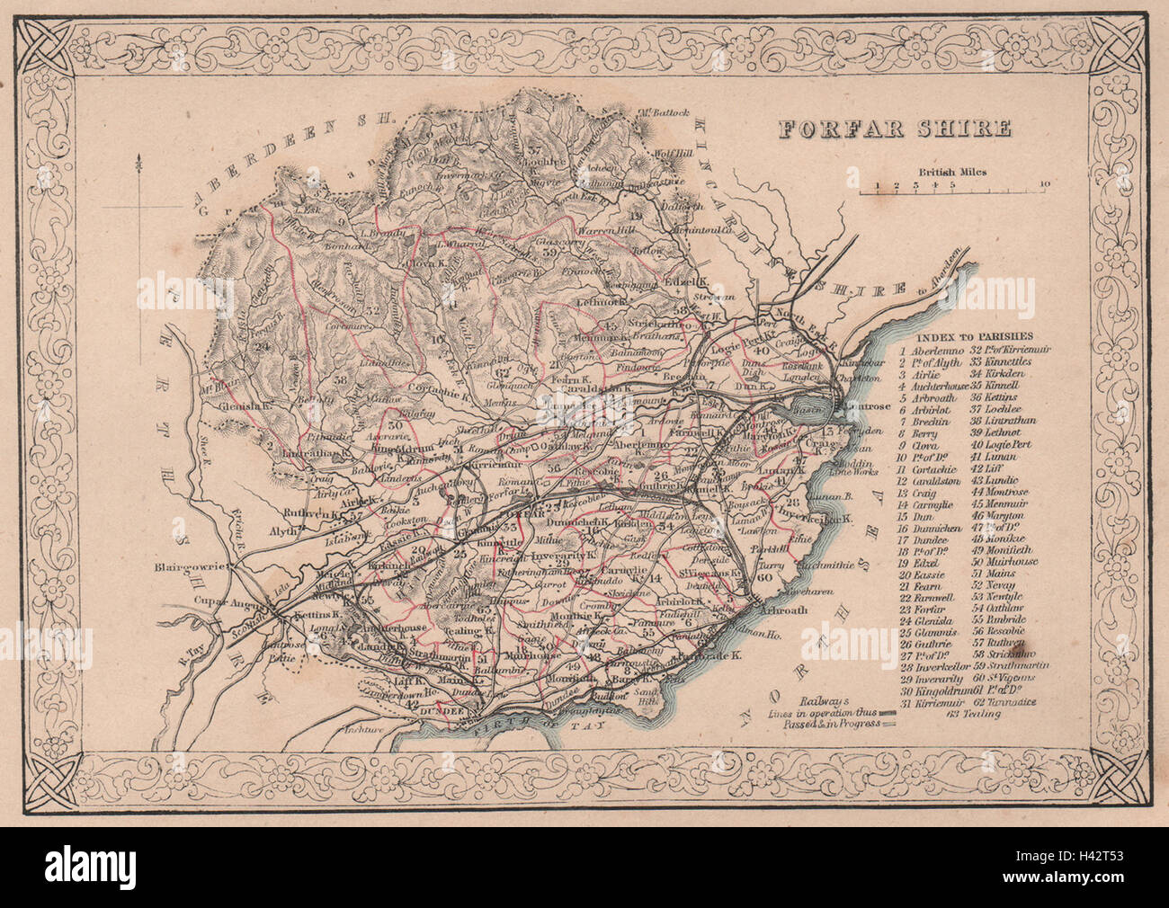 Antique Map Forfar Scotland High Resolution Stock Photography and ...