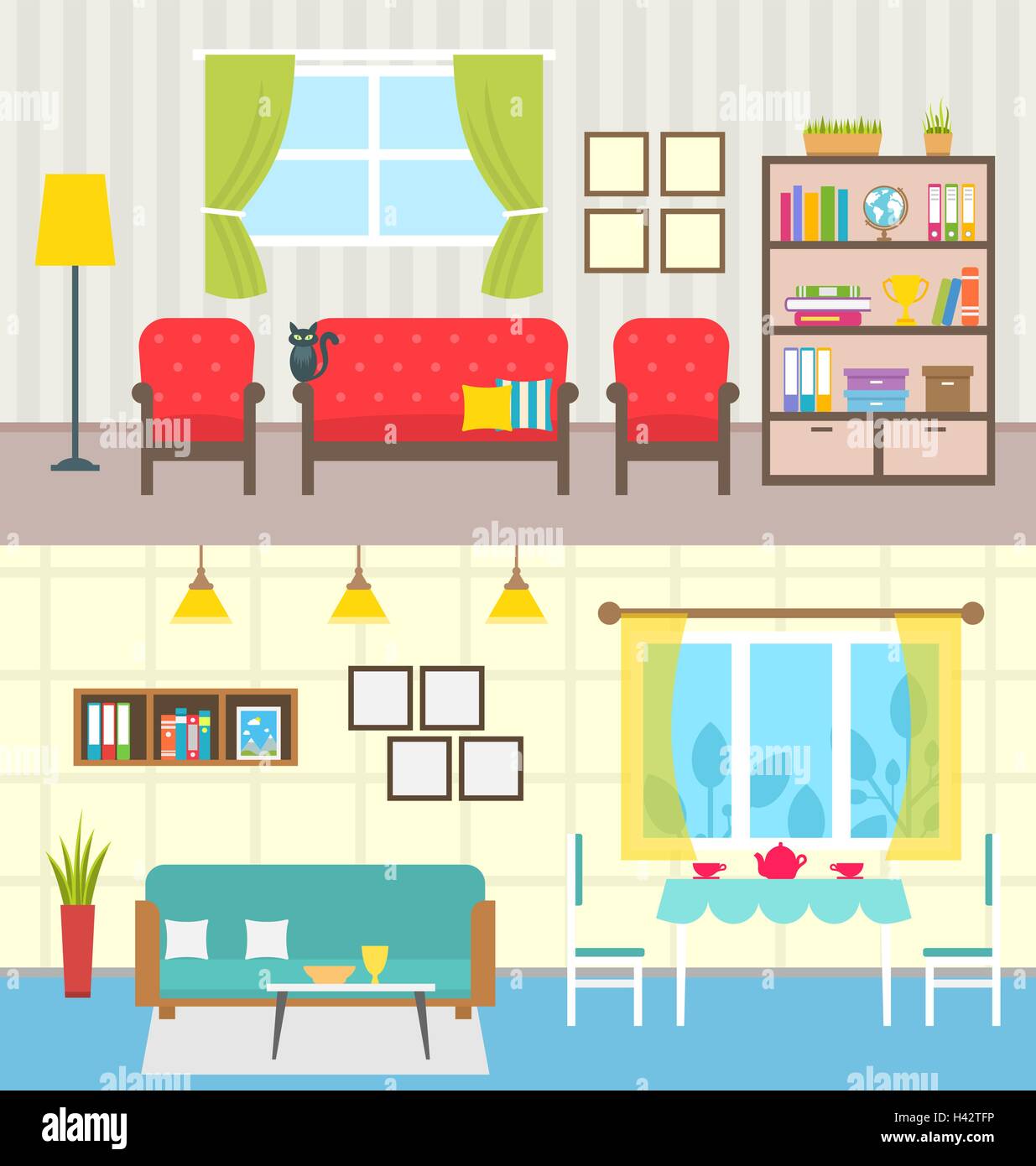 Interiors, wall art Stock Vector Images - Alamy