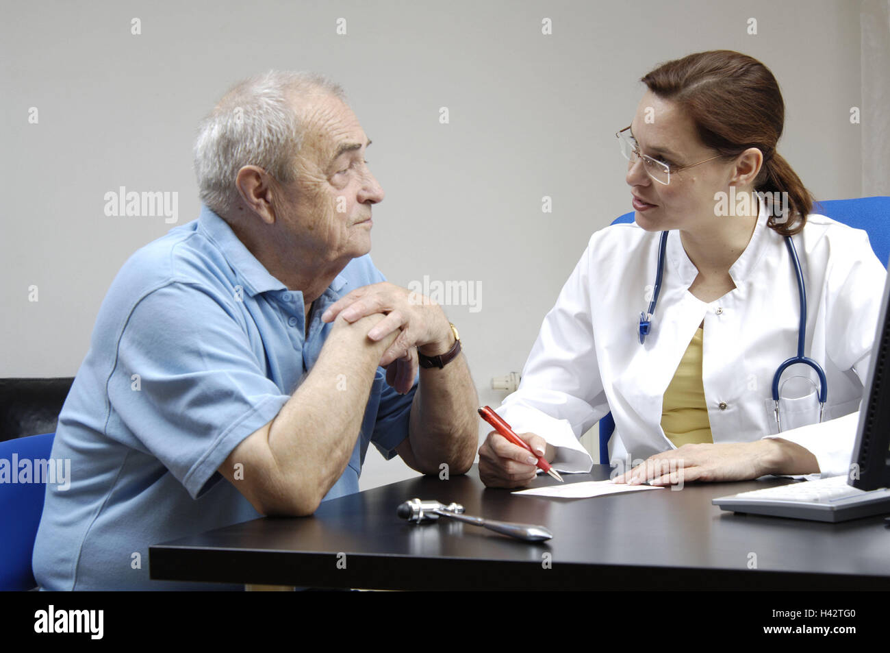 Doctor, consultation, patient, eye contact, person, woman, man ...