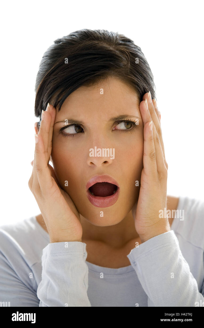 Woman, young, fright, terror, portrait Stock Photo - Alamy