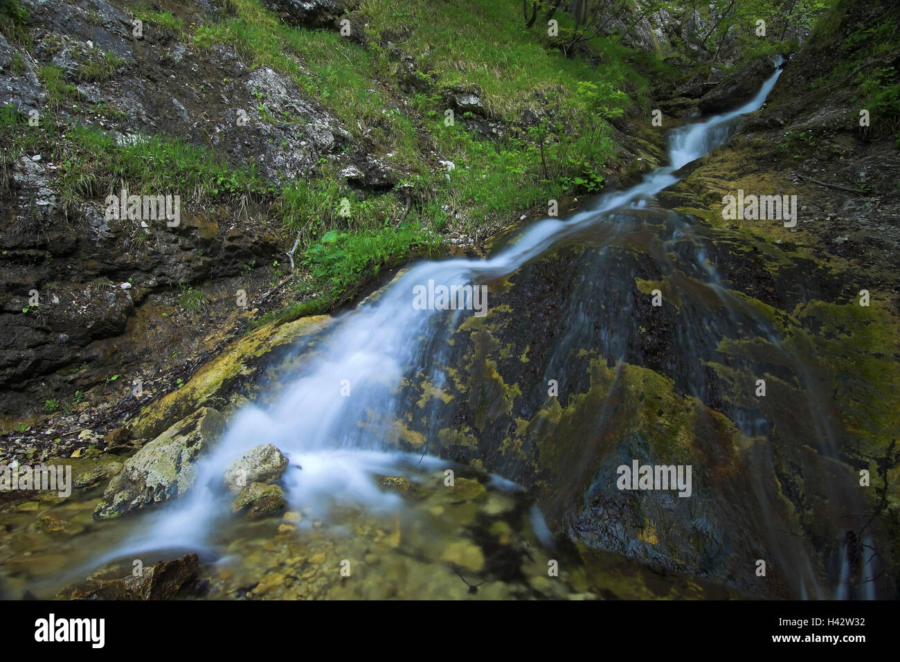 Waterfall, gorge, Horné diery, Stefanova, national park 'Mala Fatra ...