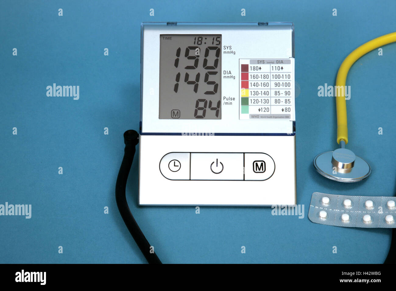 Blood pressure measuring instrument, display, display Stock Photo - Alamy