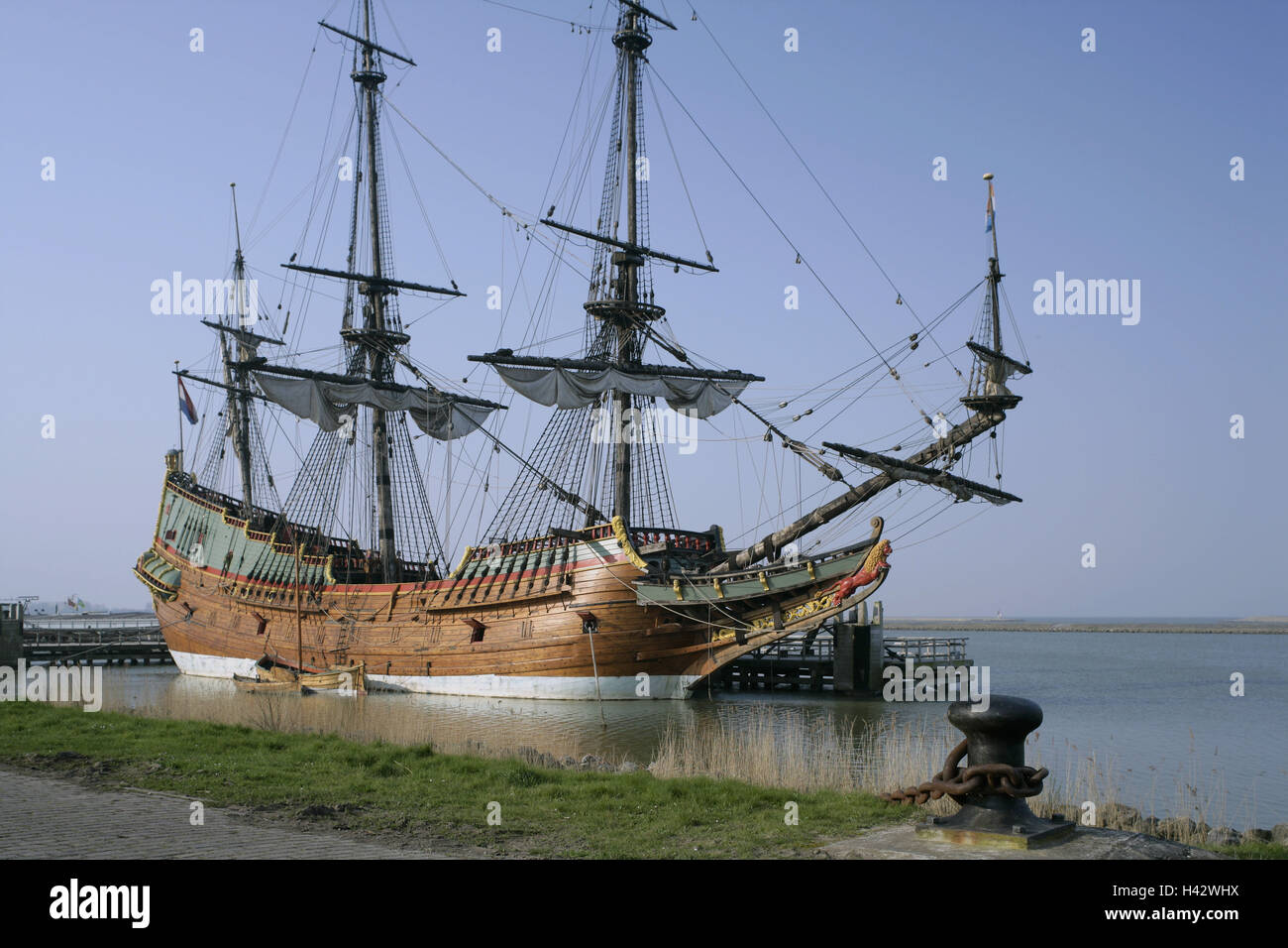 The Netherlands, Lelystad, museum Batavia shipyard, 3 mast bark Stock ...