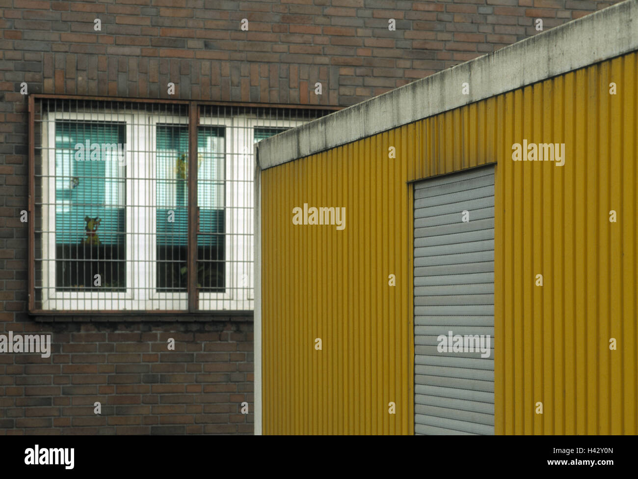 Construction containers, factory buildings, exit, detail, container ...