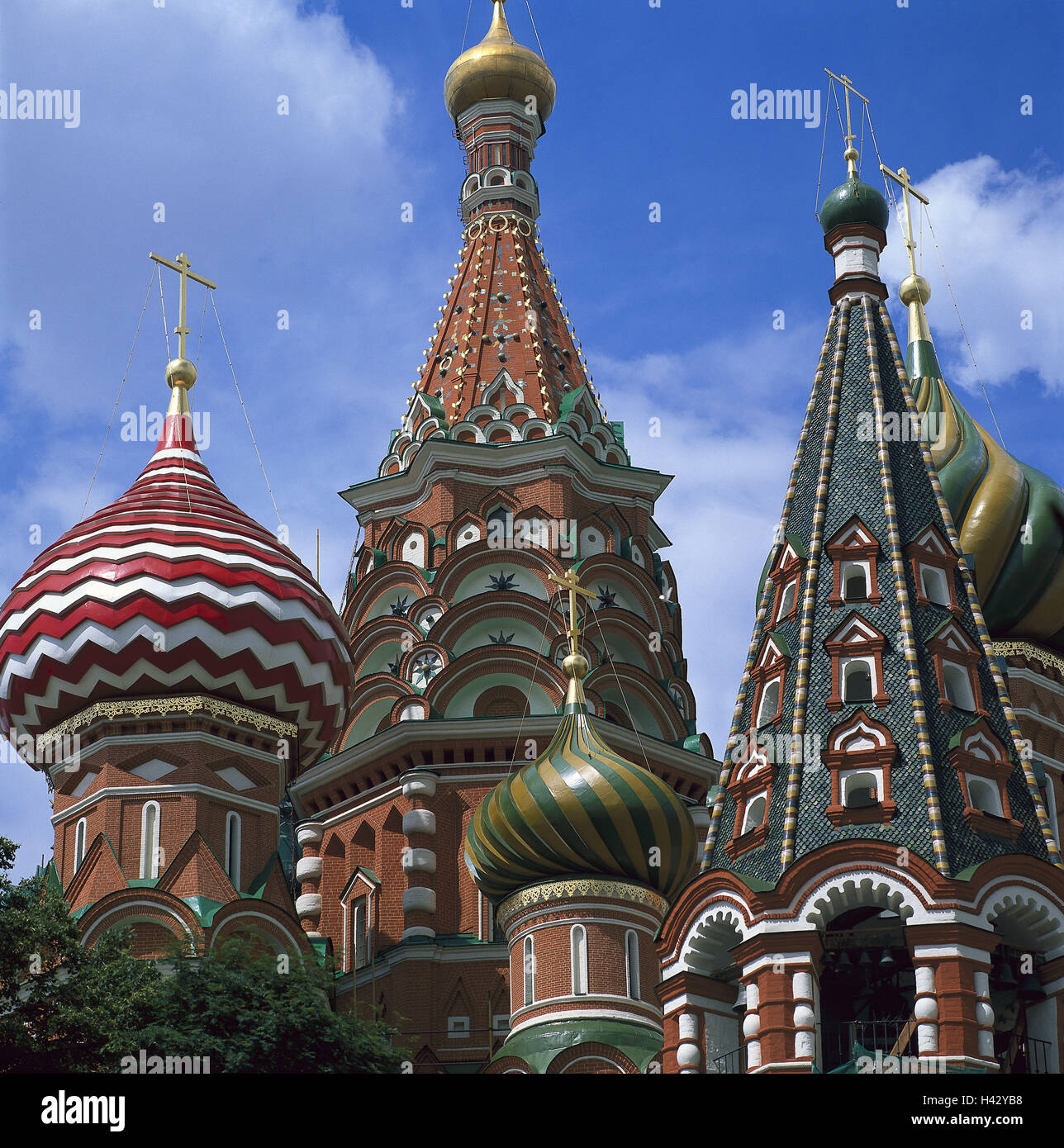 Russia, Moscow, red space, Basiliuskathedrale, detail, towers, domes ...