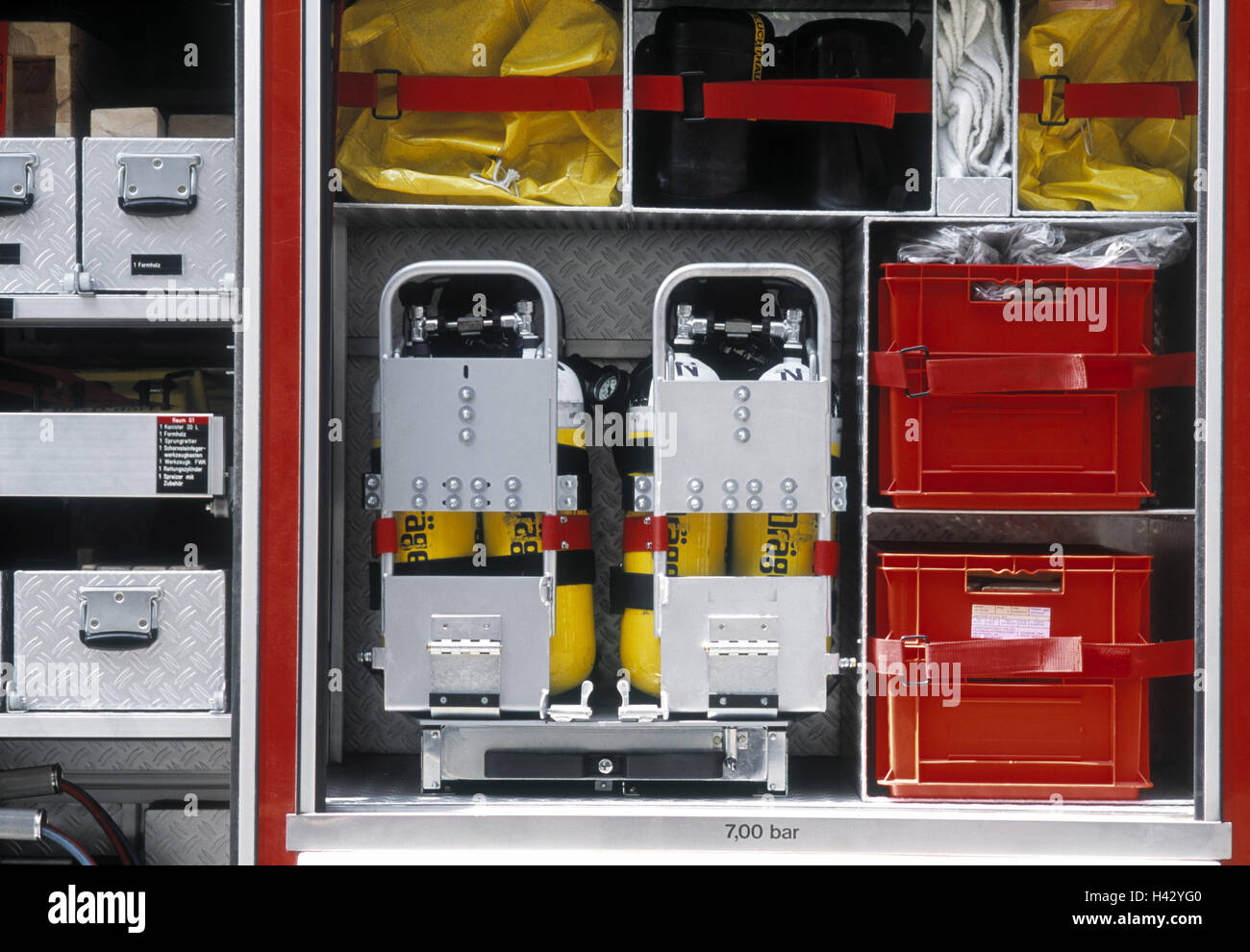 Fire engine, rescue equipment, detail, firefighting, fire-fighting ...