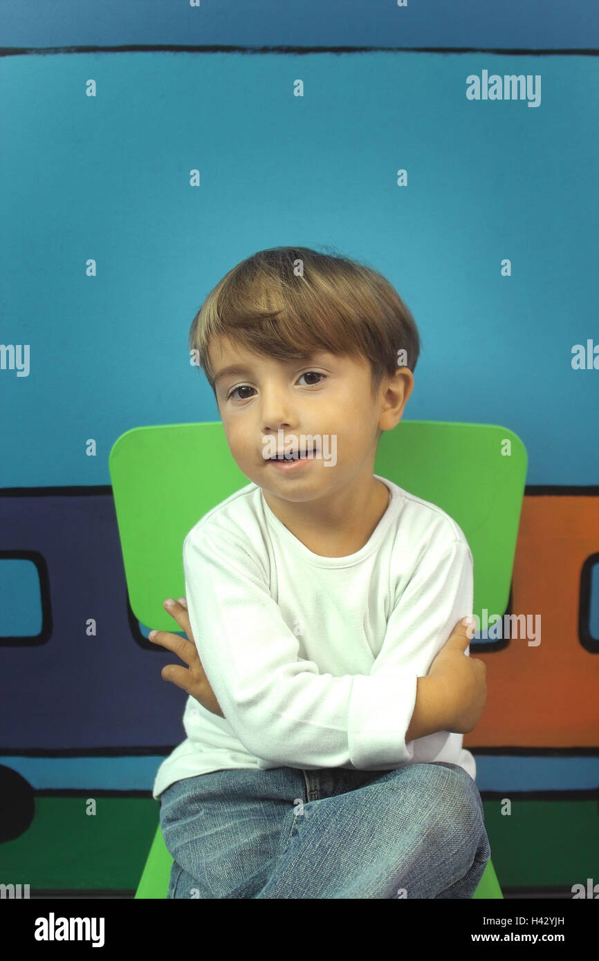 Child chair, boy, arms, crosses, 3 years, child, infant, children's ...