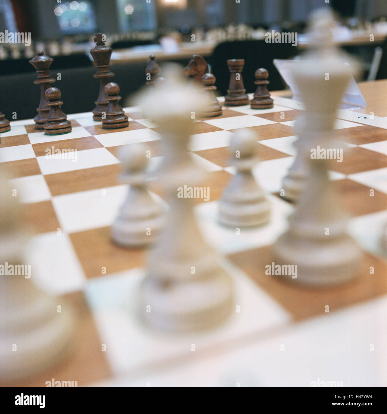 Chess springboard, figures, detail, parlour game, board game, game ...