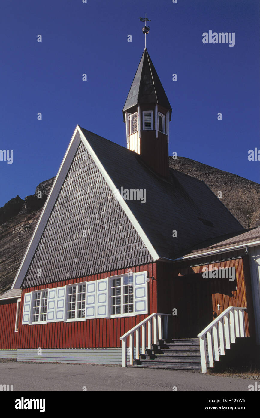 Norway, Spitsbergen, Longyearbyen, Svalbard church, Northern, Europe ...