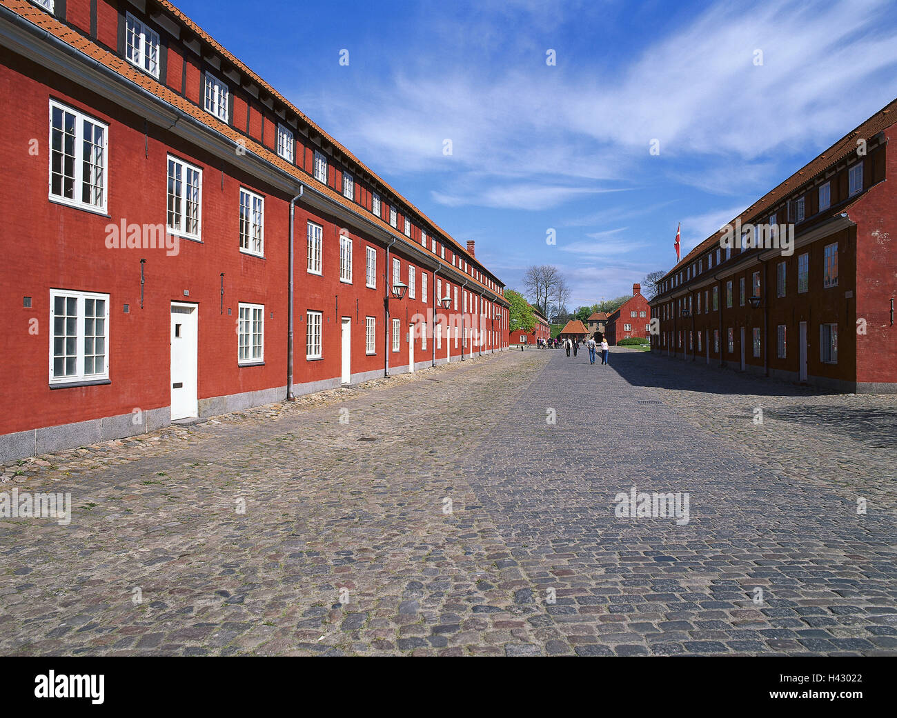 Denmark, Copenhagen, fort, stronghold, barracks, houses, red ...