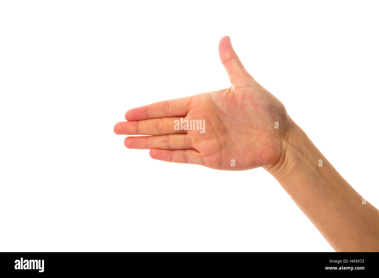 Woman's hand showing palm Stock Photo - Alamy