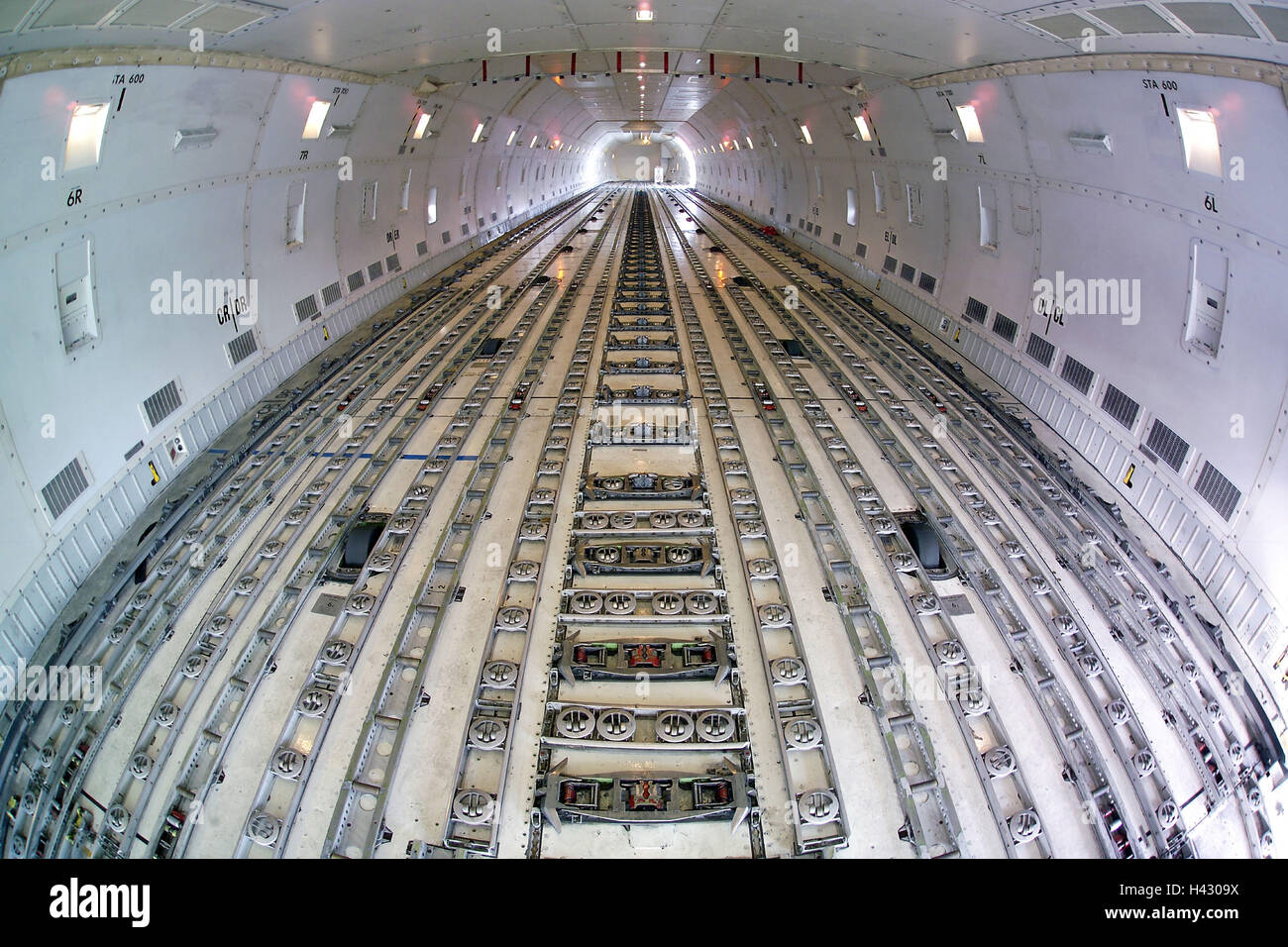 Freighter, Boeing 747-400, detail, load room, blank, airplane, traffic ...