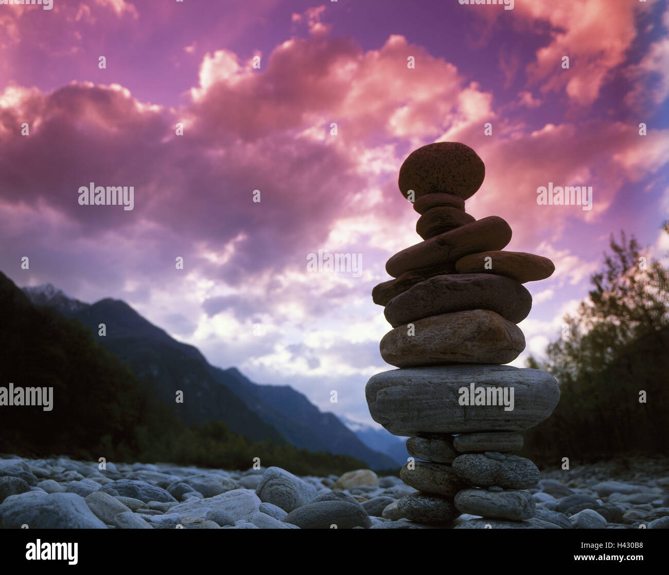Stones, stacked one on top of the other, Cloud heavens, River stones ...