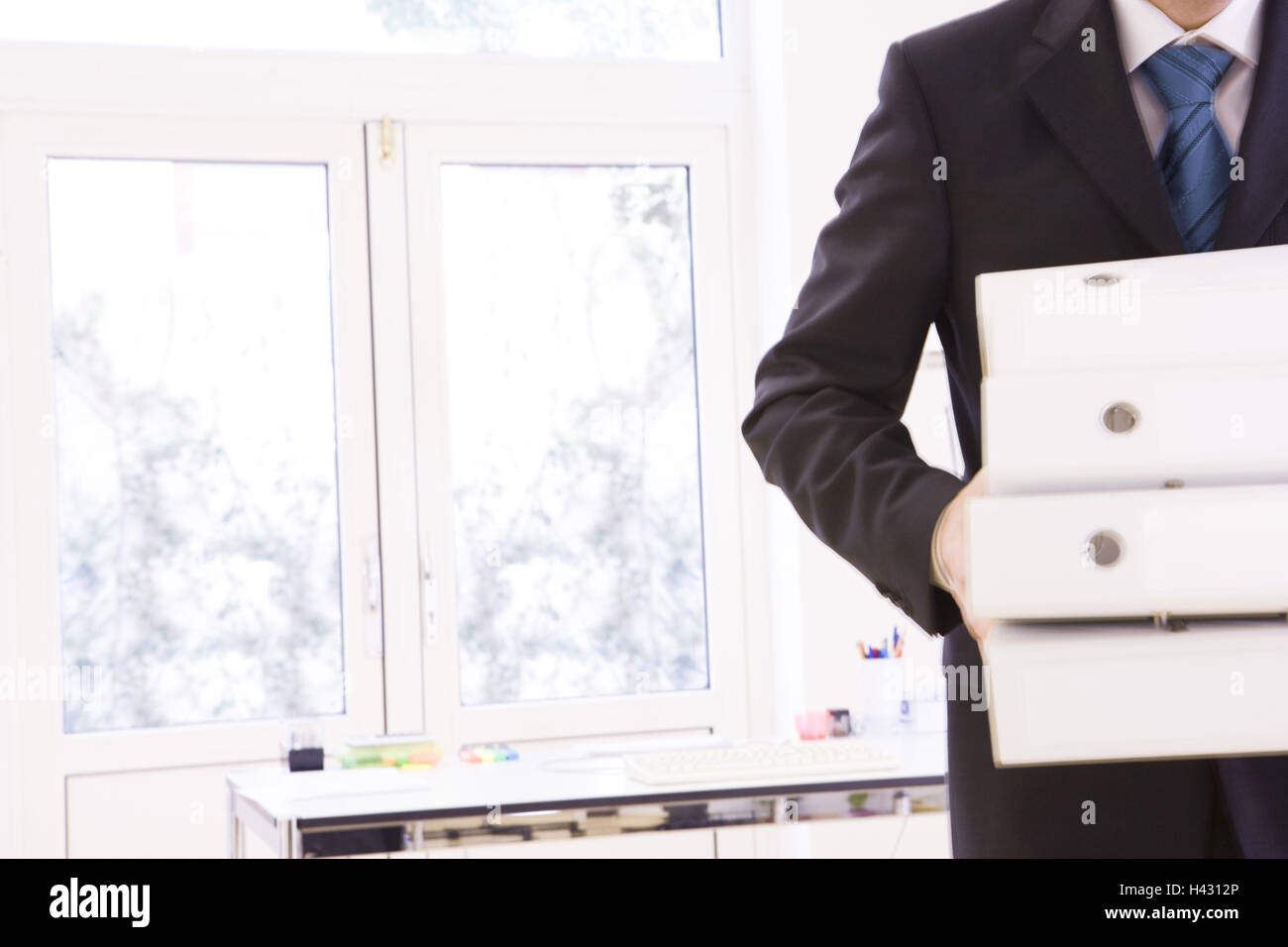 Office, employee, file folders, stack,, carries, detail, Man, office ...