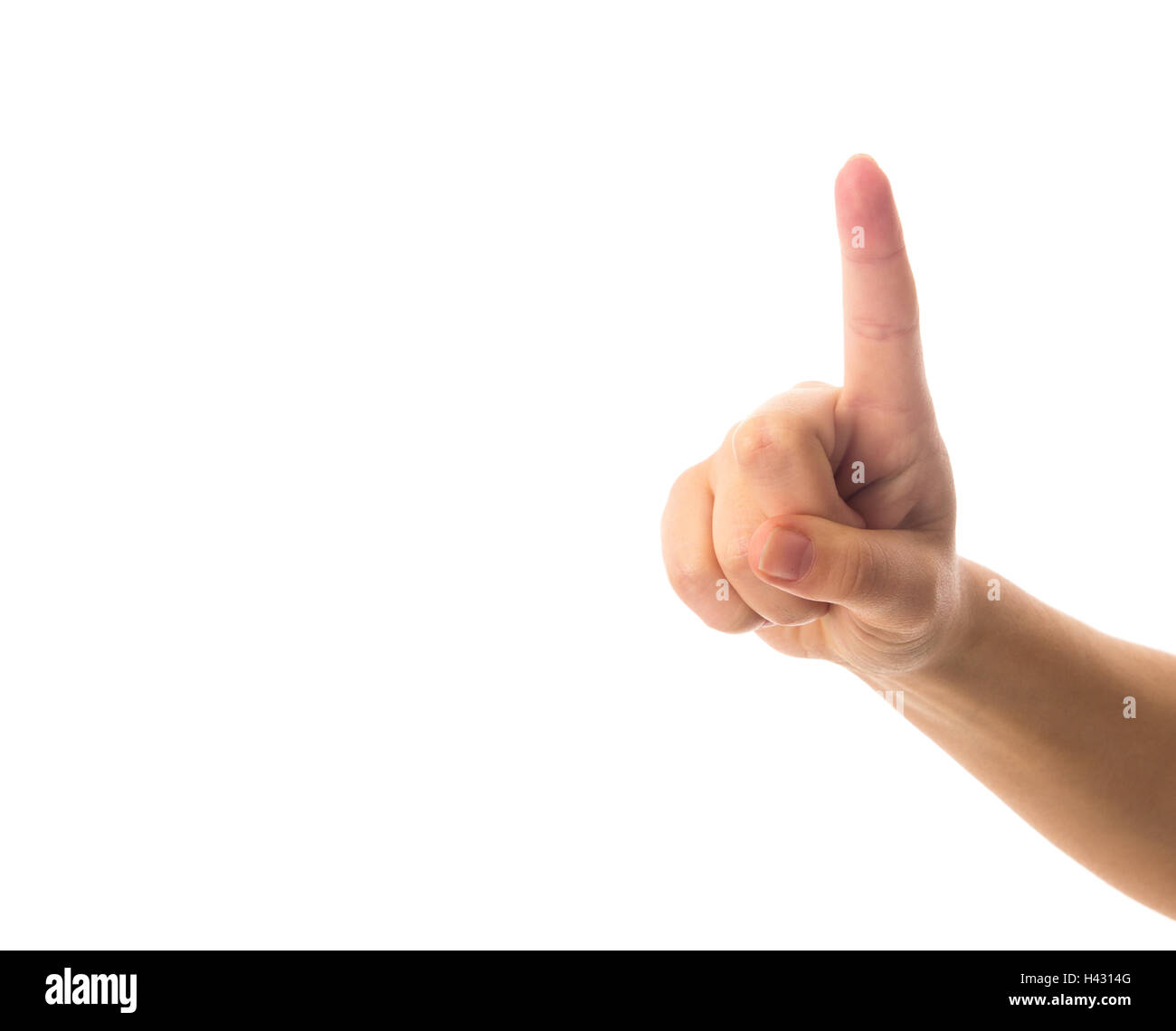 Woman's hand pointing something out Stock Photo - Alamy