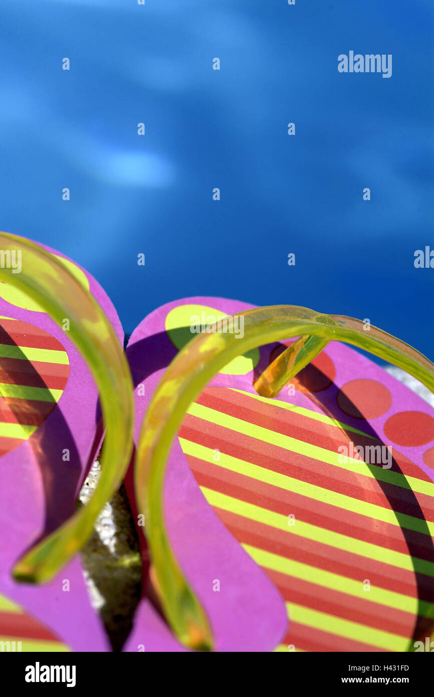 Pool margin, flip flops, close up, swimming pool, pool, swimming pool ...