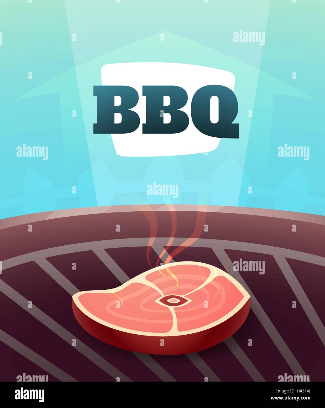 Barbecue BBQ Party invitation card, illustration poster background in ... Barbecue BBQ Party invitation card, illustration poster background in ...