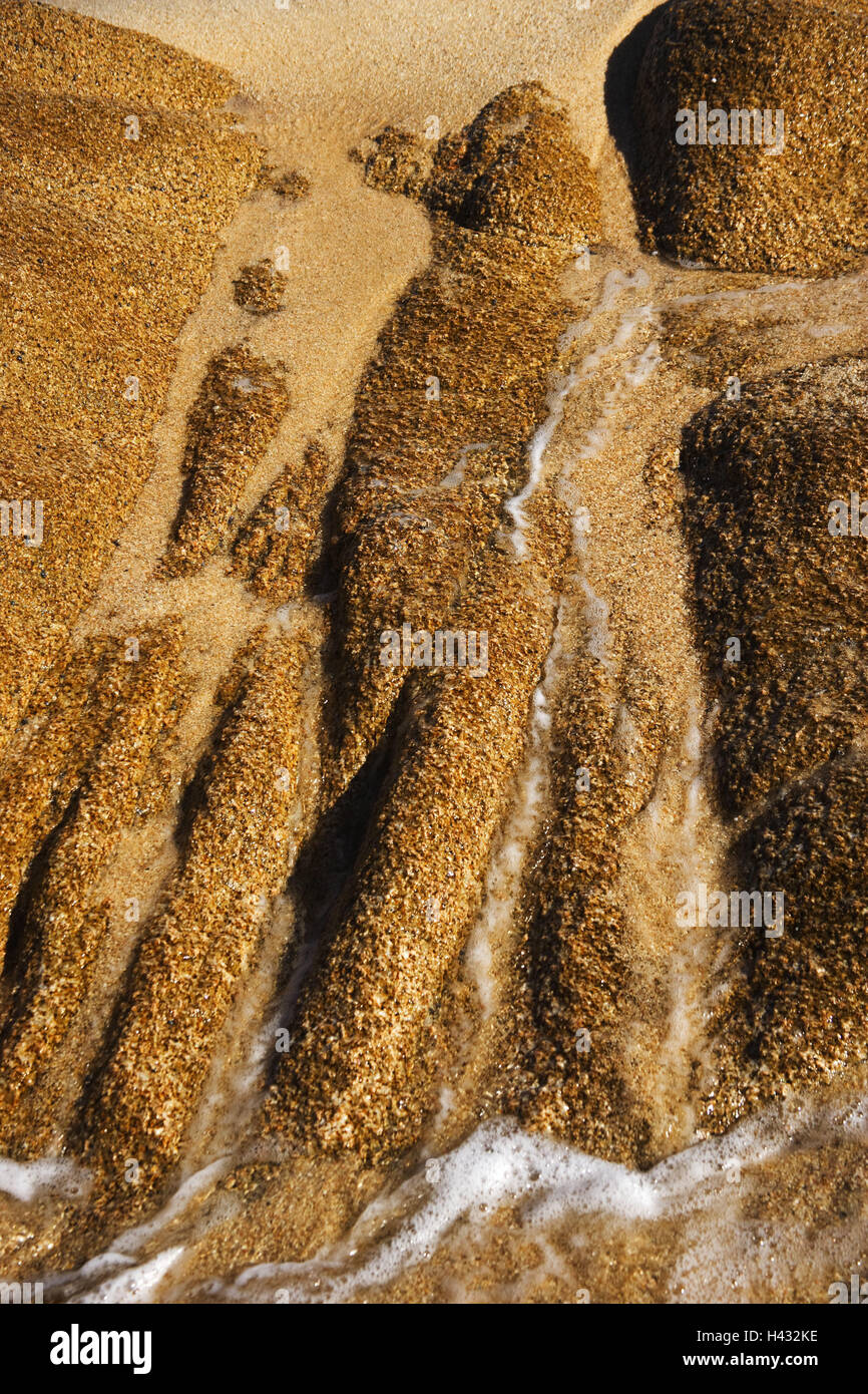 Sandy beach, water, run off, froth, beach, Sand, Sand surface, sandy ...