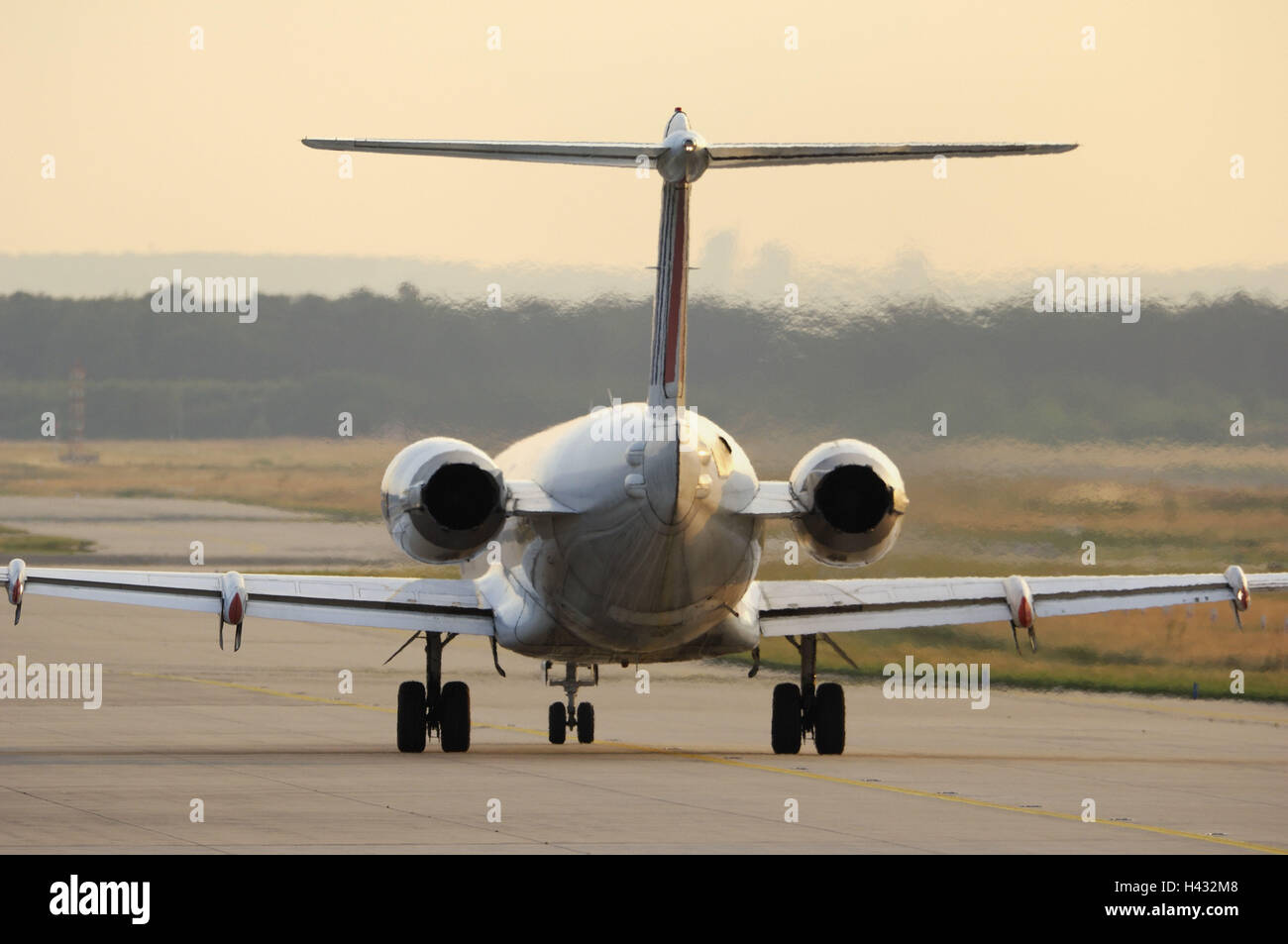 Jet plane, rolling trajectory, airfield, airport Stock Photo - Alamy