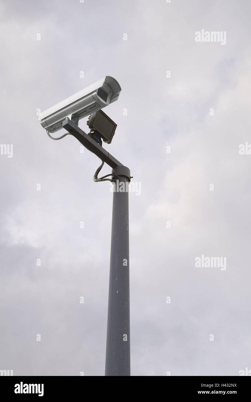 Poles, monitoring camera, from below Stock Photo - Alamy