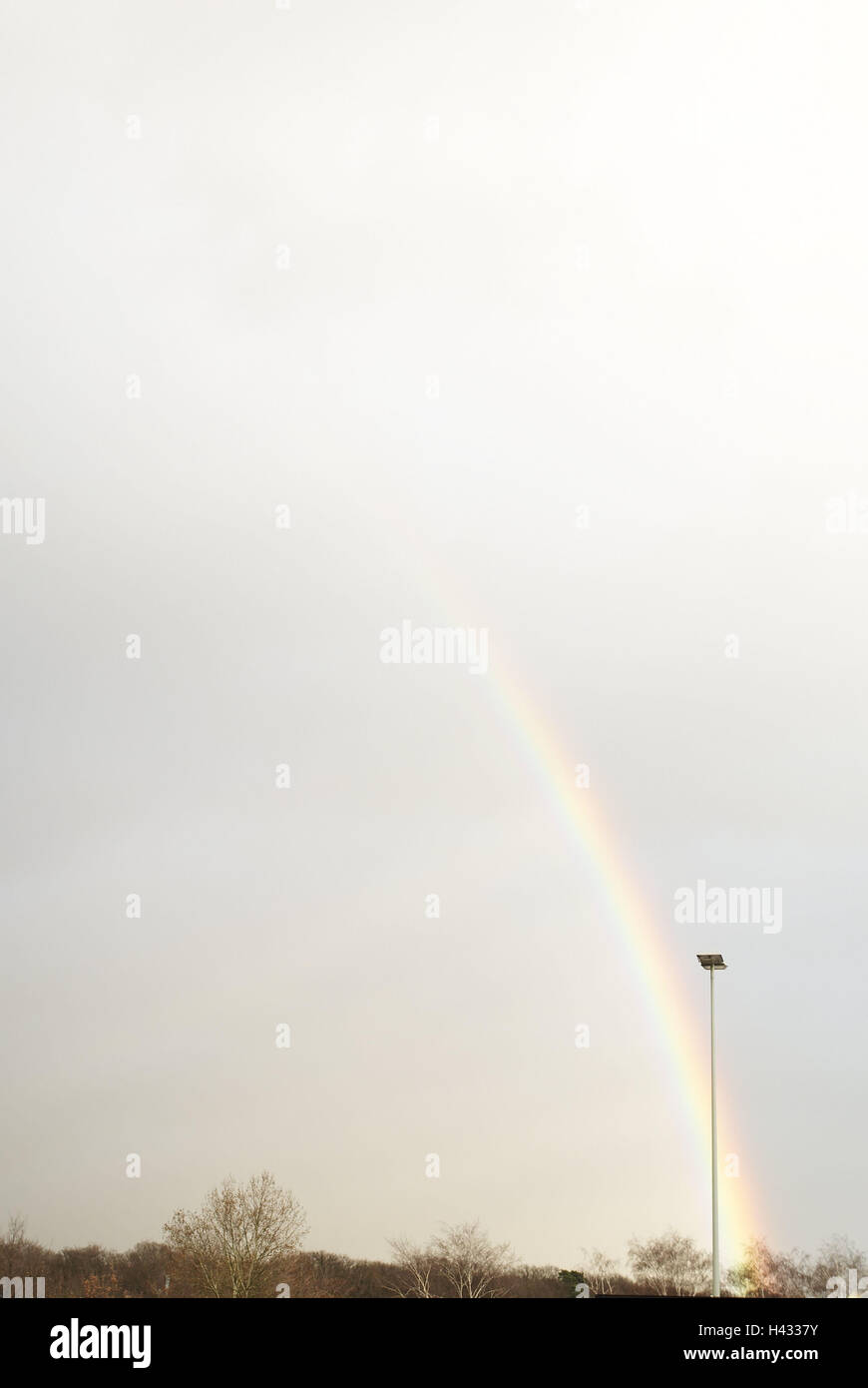Landscape, street lamp, rainbow, detail Stock Photo - Alamy