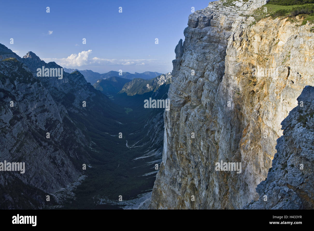 Slovenia, Triglav national park, gulch, cliff face, two-pronged mattock ...