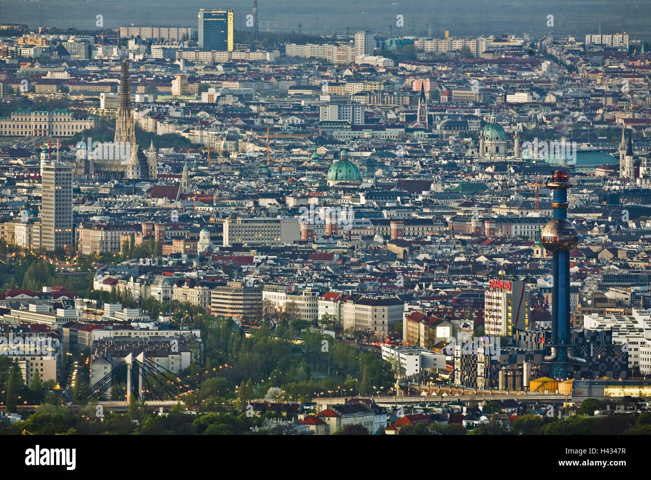 Austria, Vienna, town overview, in the evening Stock Photo - Alamy