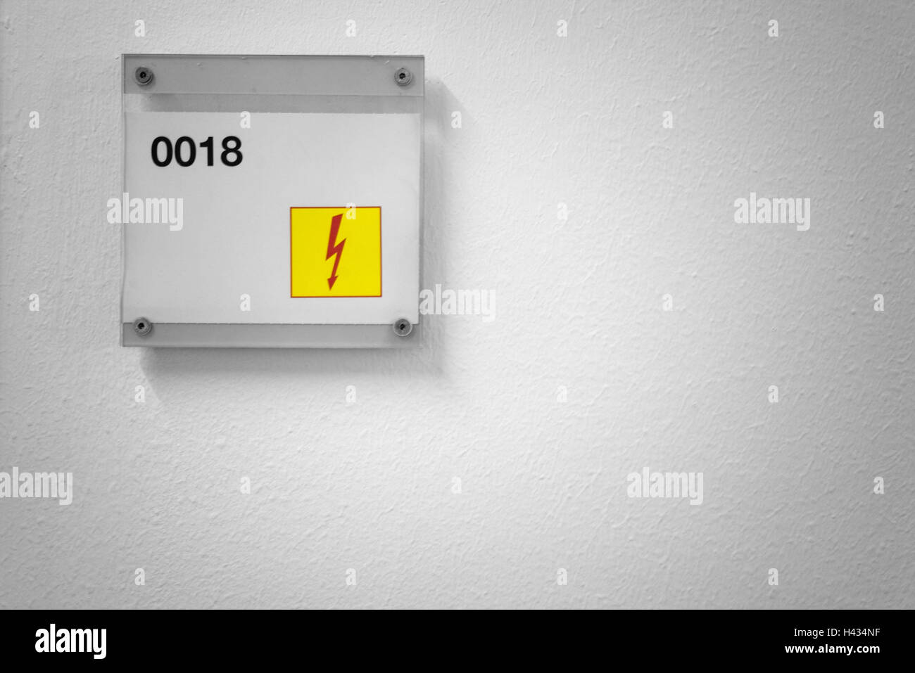 Hall, wall, sign, room-number, pictogram, arrow, room-sign, number ...