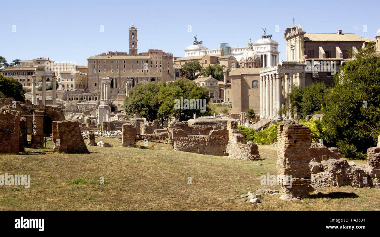 Italy, Latium, Rome, forum Romanum, ruins, excavation site, archeology ...