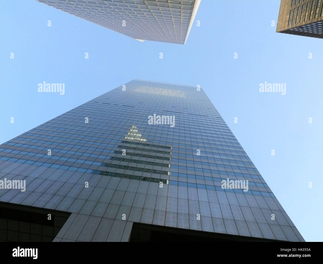 USA, New York city skyscrapers facades, from below, detail, America ...