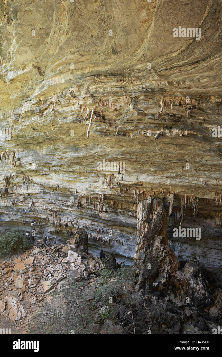 Brazil, Bahia, Chapada Diamantina, limestone cave, input, detail, South ...