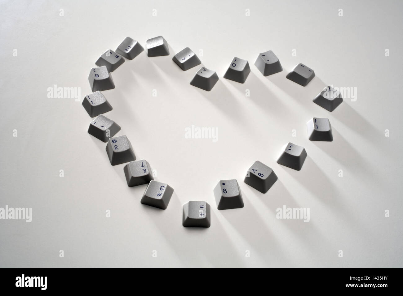 Computer-keyboard, buttons, individually, order, heart, keyboard ...