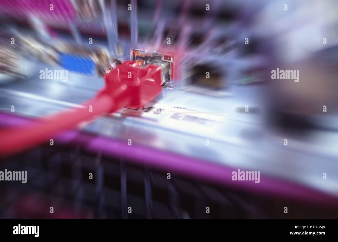 Computer-installation, connection, cables, Steckverbindungen, close-up ...