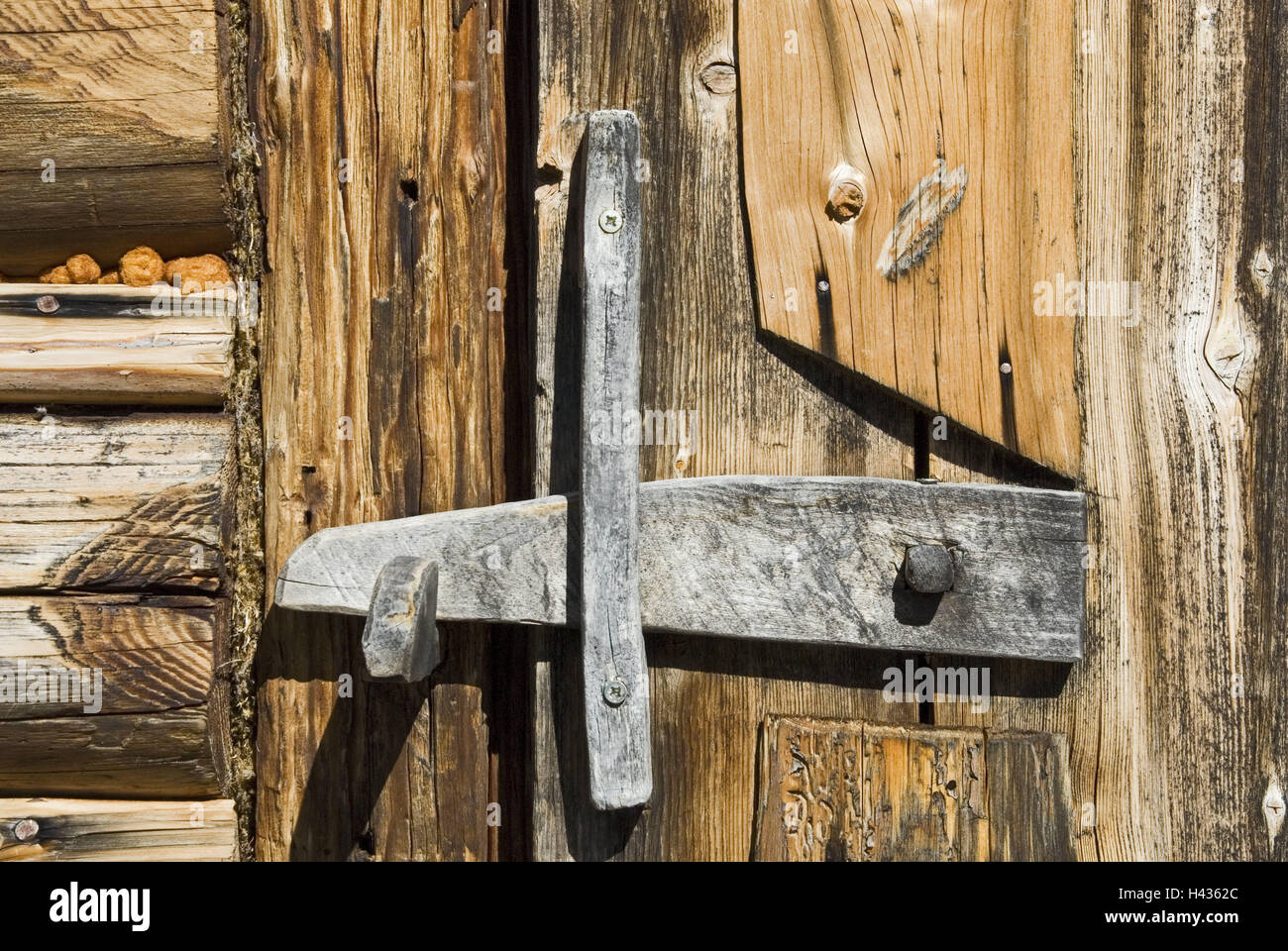 wooden hut, door, latch, detail, wooden, wooden door, hut, wooden, door ...