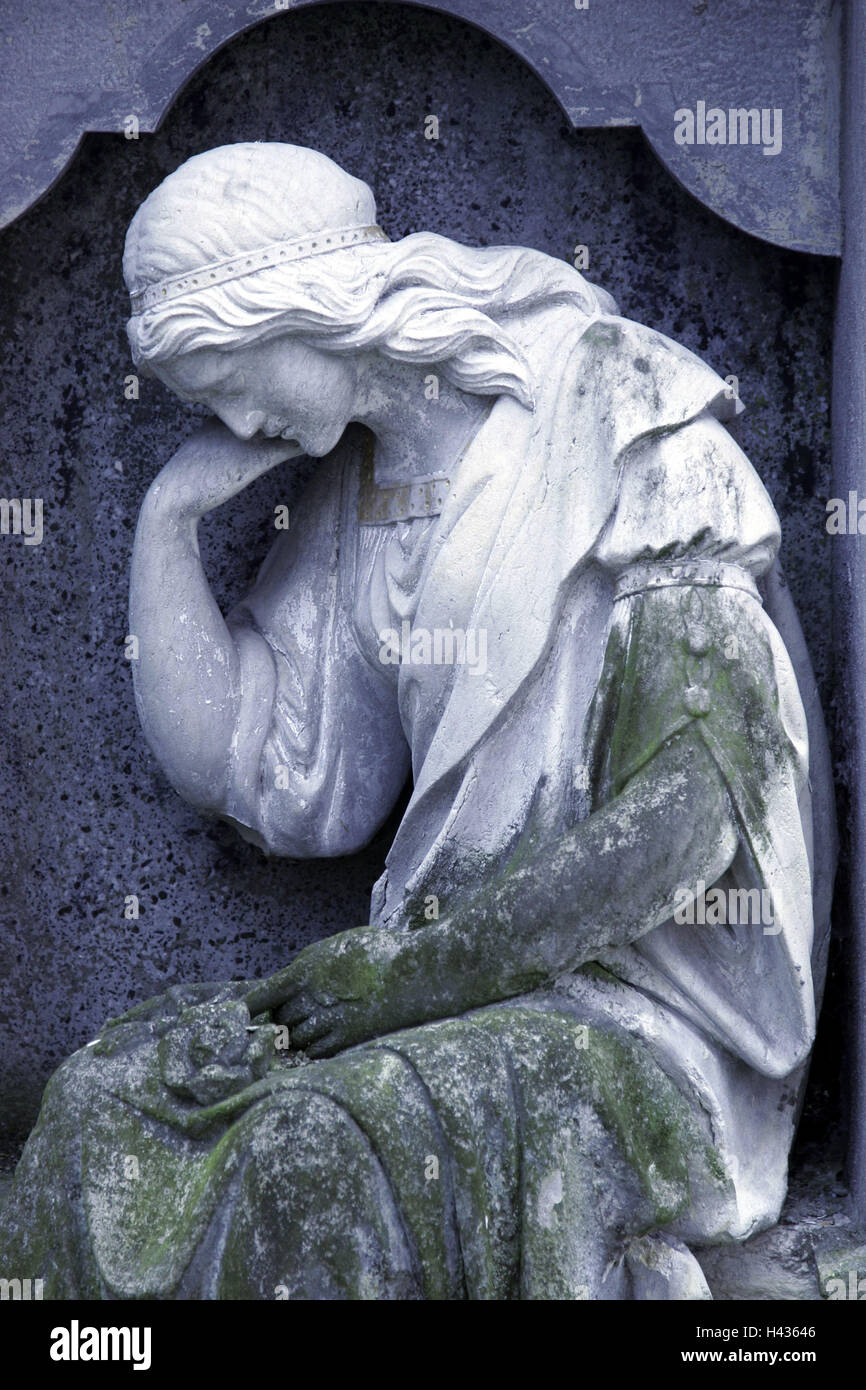 Statue, angel, outside, gravestone, sculpture, figure, angel's figure ...