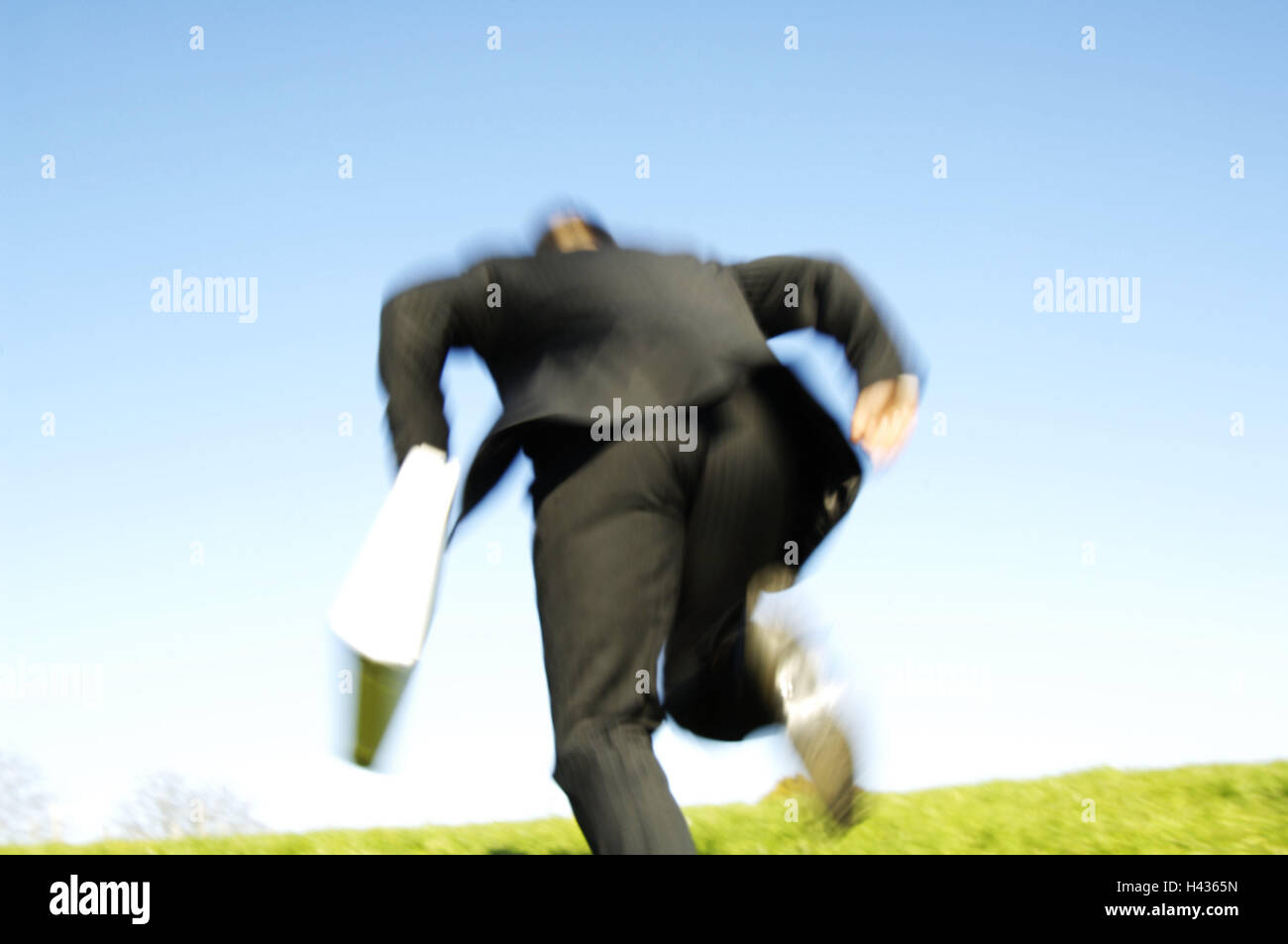 Man, suit, suitcase, running, haste, motivation, success, business ...