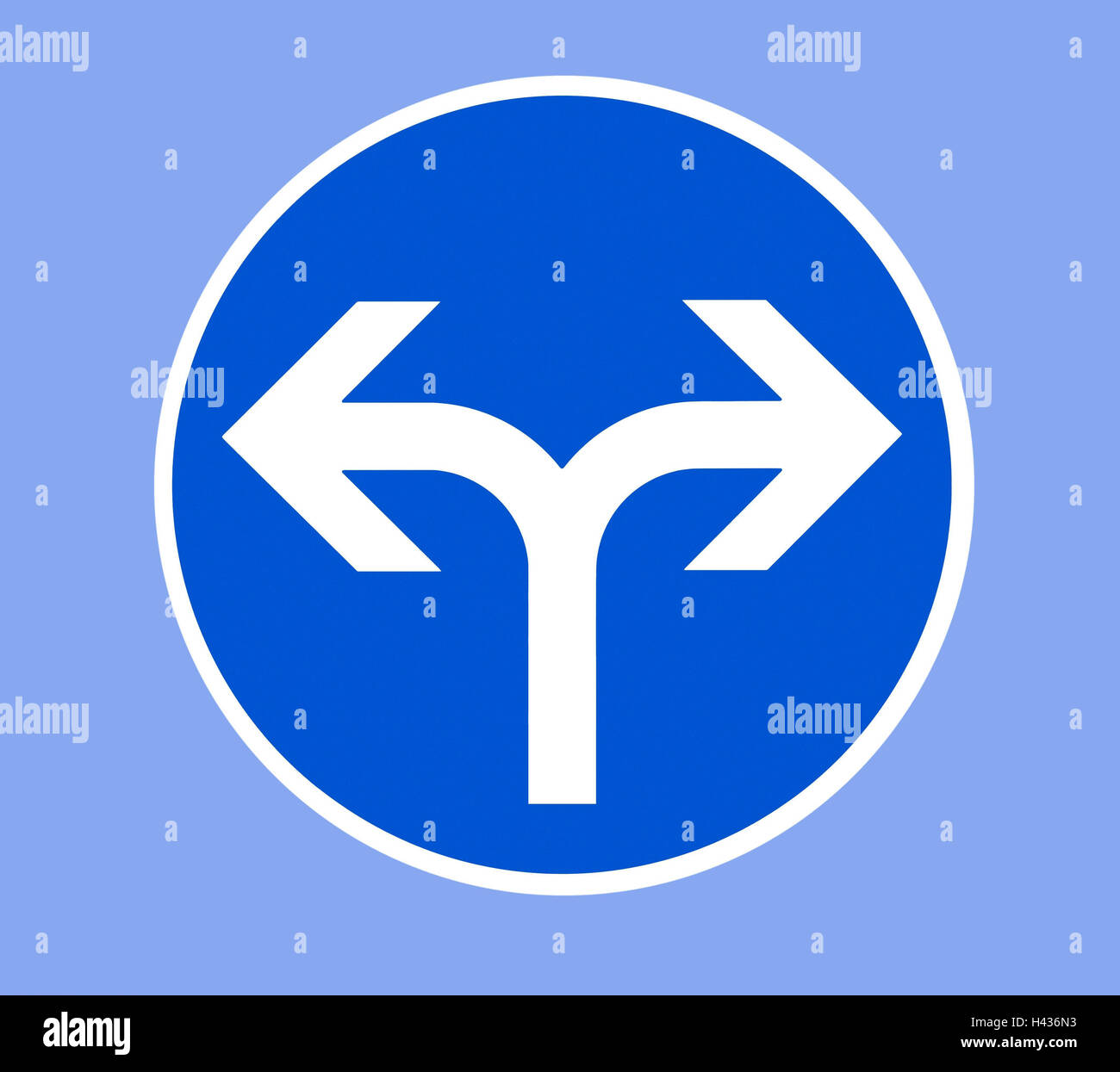 Blue road signs left right hi-res stock photography and images - Alamy