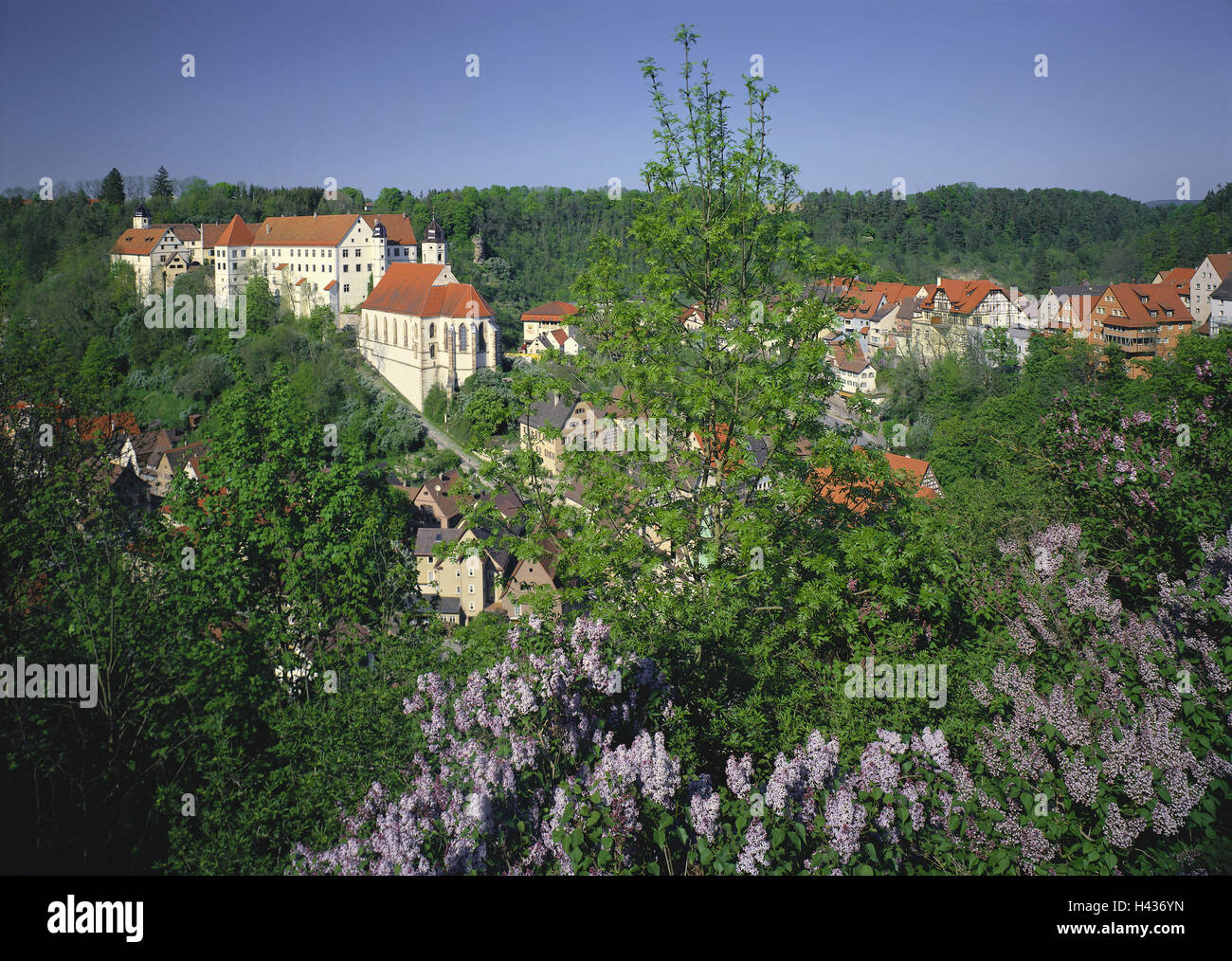 Germany, Baden-Wurttemberg, Haigerloch, local view, lock, castle church ...