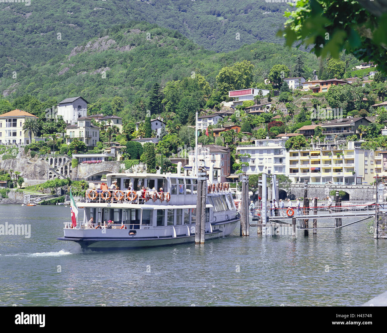 Switzerland, Ticino, Ascona, Lago, Maggiore, landing stage, excursion ...