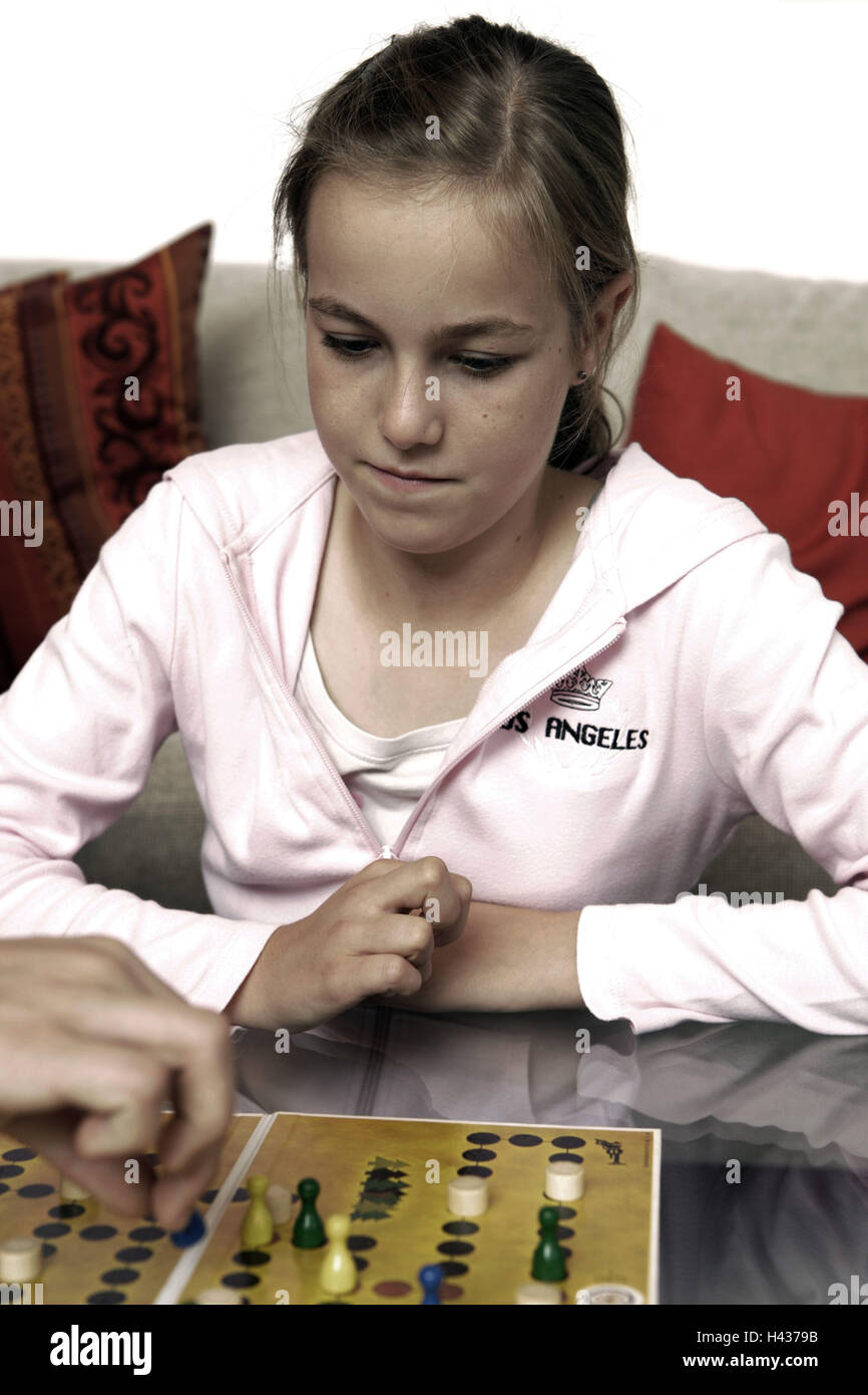 Girls, board game, portrait Stock Photo - Alamy