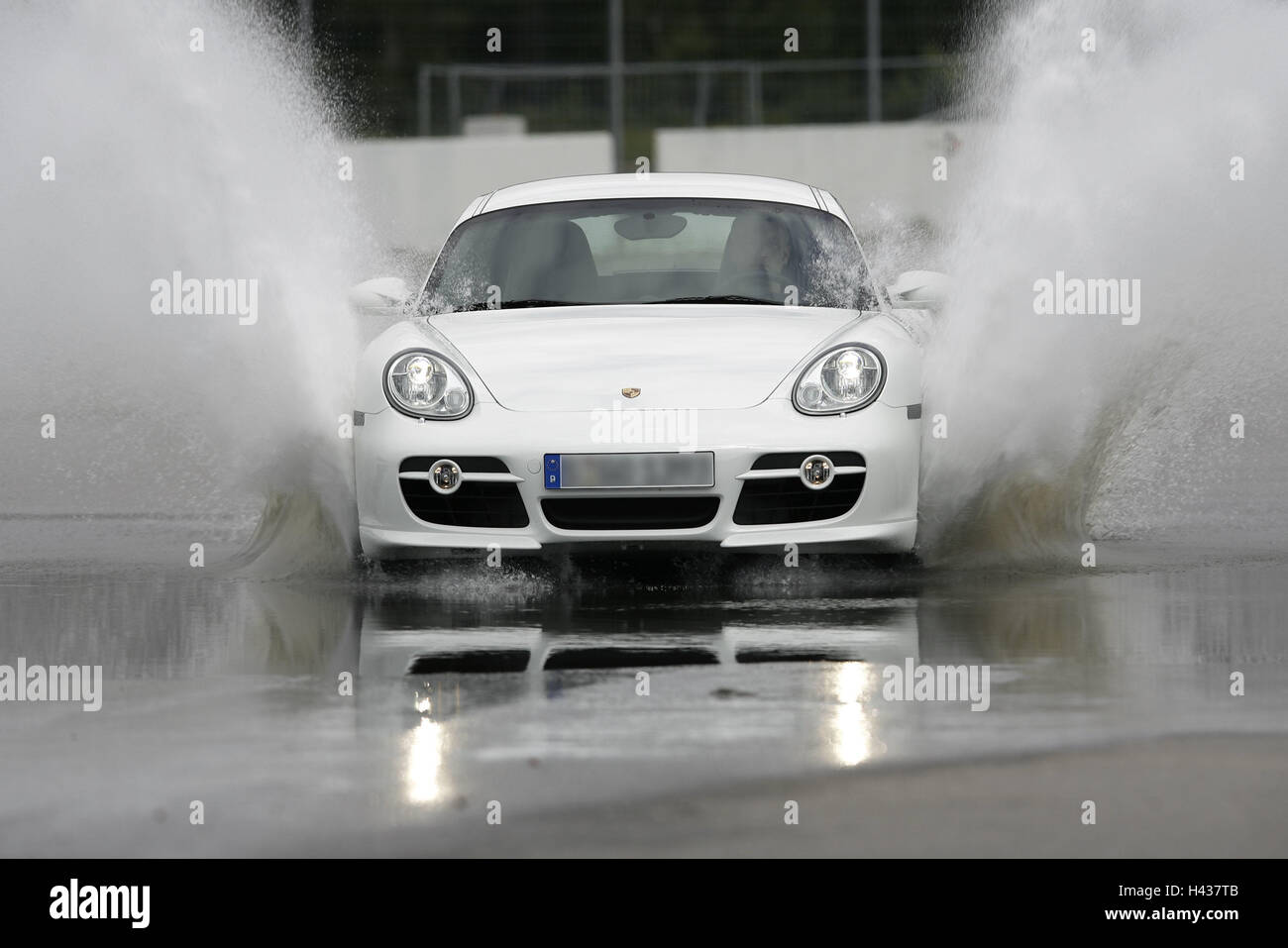 Porsche Cayman, drive, water, splashes, car, outside, Porsche-Cayman ...